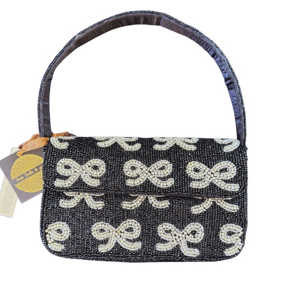 Made In India | Bags | Viral Beaded Bow Handbag Nwt Ribbon Beaded Purse ...